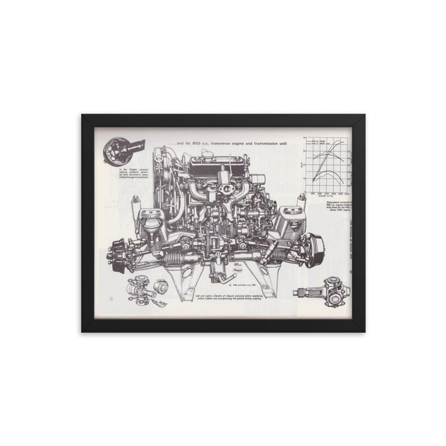 Classic Mini A-Series Engine Technical Drawing #001 – Classic Mini DIY